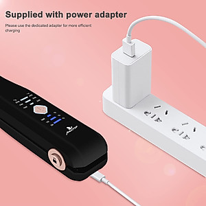 MEXITOP Cordless Hair Straightener and Curler 2 in 1 - USB Rechargeable with Adapter Multi-Styler Twist Ceramic Flat Iron, Mini Portable Hair Modeling Tool Lasts 40-Minutes, 3 Levels Adjustable Temps