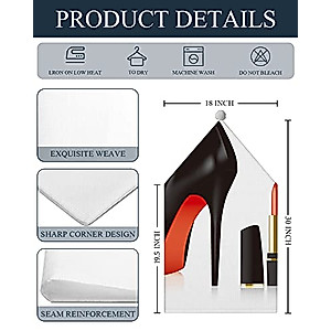 Dining Room Chair Back Covers, Black High Heels and Lipstick Chair Covers Kitchen Chair Slipcovers Protective Covers for Holiday Party Festival Decoration, Set of 6