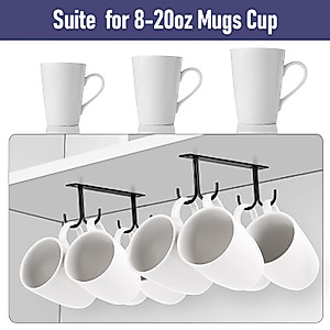 VIAV Coffee Cup Holder-Mug Hooks Holder for Cabinet,Cup Organizer for Kitchen Cabinets and Storage Handing Coffee Cup Mug Rack for Kitchen Cabinet Organizer(2PCS)