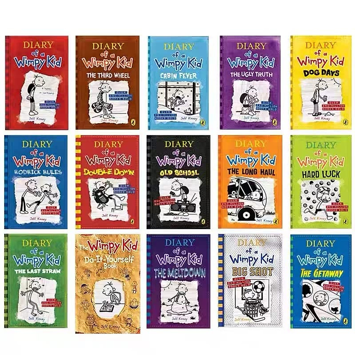 A Library of Diary of A Wimpy Kid 1-16 Books Set Collection Box Set