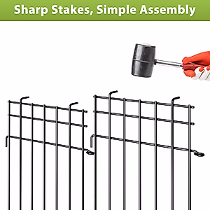 OUSHENG 1.5'' Spacing Animal Barrier Fence for Dogs, 10 Panels Rustproof Metal Anti Doggie Digging Garden Border, Under Ground Fencing Bottom Puppy Blockers Stakes for The Yard, 17in (H) X 10ft (L)