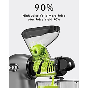 SiFENE Slow Masticating Juicer Machine, 3” Wide Dual Chute Cold Press Juicer with Anti-Clog Function, Ideal for Celery, Wheatgrass, Fruit and Vegetable Juice Extractor, BPA-Free, Easy to Clean