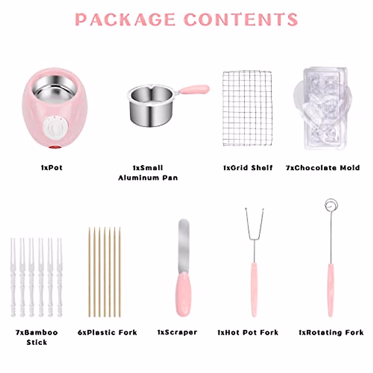 Outamateur Melting Fondue Set,MINI Electric Chocolate Melting Pot,Chocolate Fondue Fountain,Warmer Machine for Milk Chocolate,Cheese,Butter,Candy