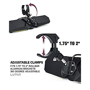 Lupar UTV RZR Rear View Mirror with LED Light fits 1.75"-2" Roll Cage Bar Aluminum Rearview Center Mirrors for SXS Polaris XP 900 1000 Pioneer Talon Can-Am Maverick X3 Kawasaki Arctic Cat Wildcat