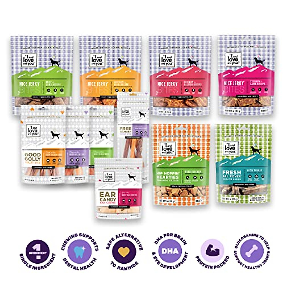 I and love and you Nice Jerky Bites - Grain Free Dog Treats, Chicken + Duck, 4-Ounce, Pack of 1