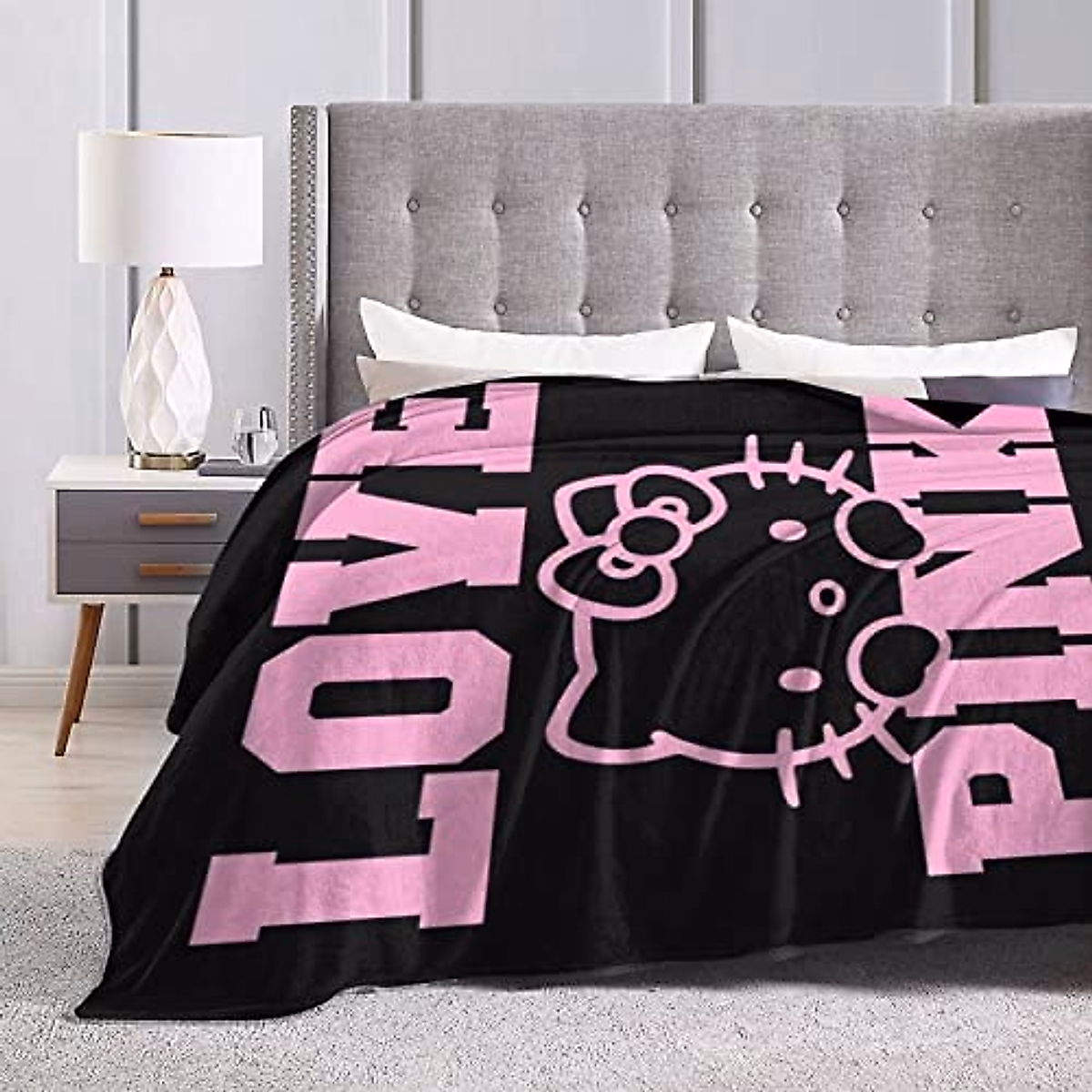 Lightweight Throw Blanket Ultra Soft Velvet Blanket Bed Blankets Quilt Durable Home Decor Blanket Sofa Blanket Carpet 50"x40" Cartoon Pink Kitty Cat (112)