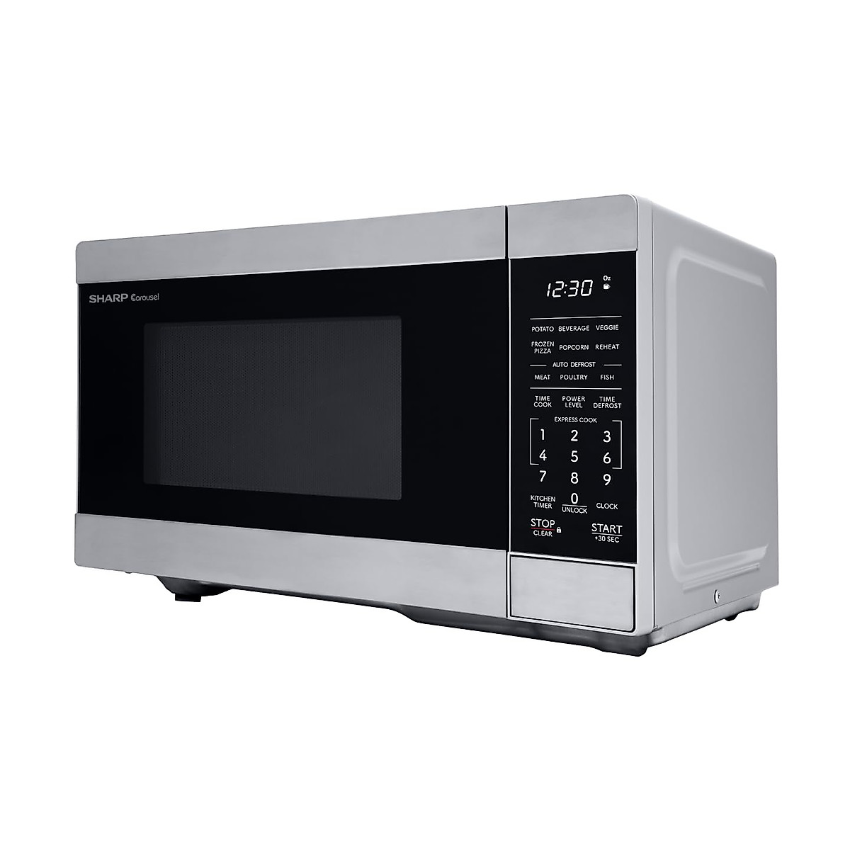 SHARP ZSMC0962KS Oven with Removable 10.6" Carousel Turntable, Cubic Feet, 900 Watt Countertop Microwave, 0.9 CuFt, Stainless Steel