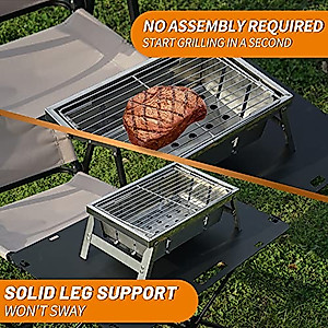 𝗕𝗮𝗿𝗯𝗲𝗰𝘂𝗲 𝗚𝗿𝗶𝗹𝗹𝘀,Portable 𝗖𝗵𝗮𝗿𝗰𝗼𝗮𝗹 Small Grill Foldable Grill for Travel, grills outdoor cooking, 𝐂𝐚𝐦𝐩𝐢𝐧𝐠 𝐬𝐦𝐨𝐤𝐞𝐫 𝐁𝐁𝐐 𝐆𝐫𝐢𝐥𝐥𝐬, Stainless Steel Table Top Grill Charcoal for Outdoor Cooking,Camping,Backyard Barbecue 。