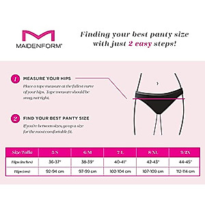 Maidenform String Panties with Lace Accents, Bikini Underwear for Women, 3-Pack, Coral/Navy Eclipse/Black, X-Large