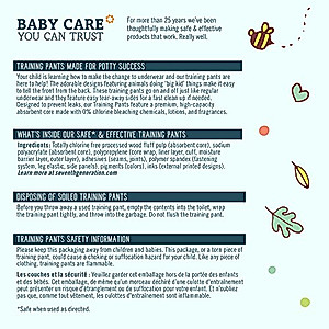 Seventh Generation Free & Clear Potty Training Pants Size 2T/3T (M), up to 35 lbs 25 count, Pack of 4