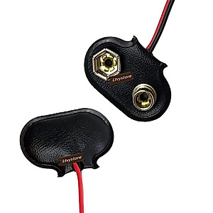 Ltvystore 9V Battery Snap with Alligator Clips, 20Pcs 9 Volts Battery Clip to Dual Alligator Clip Adapter Cable 7.17Inch