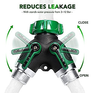 WOHOUS Expandable Garden Hose 100ft - 9 Function Spray Nozzle and 4-Layer Latex Core with 3/4" Solid Brass Fittings, Anti-Leakage Retractable Garden Hose (100 FT- Green)