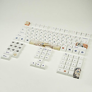 XDA PBT Keycaps White Keycap Black Characters Mechanical Keyboard 2.25 Enter 6.25U Spacebar Thermal Sublimation Keycaps