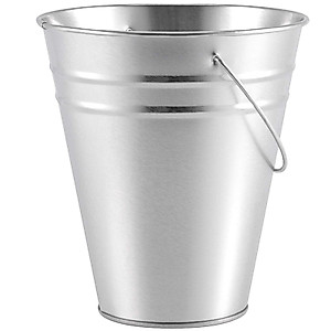 ZEONHAK 20 Pack 4.5 x 5 Inches Galvanized Metal Buckets with Handle, Multifunctional Metal Pails, Small Metal Bucket for Party, Plants, Wedding and Home Decorations, Vase, Candy, Silver