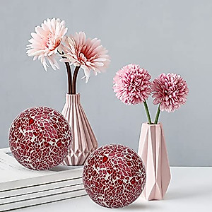 Tisovixo Decorative Balls, 3 Pack Glass Mosaic Sphere, 3" Balls Sphere Decor Table Centerpiece for Bowls Vases Dining Table Decor, Bowl Filler for House Decor
