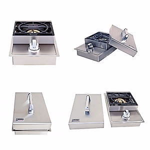 Lion Premium Grills | BBQ Gas Grill Bundle | 32 Inch Grill Package 3 (Propane Gas), Double Access Doors, Single Side Burner, Multi-Funtional Bin, 4 Sets of Ceramic Flame Tubes with Tray, and More