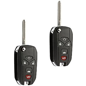 Flip Key Fob Keyless Entry Remote fits Chevy Impala Monte Carlo / Cadillac DTS / Buick Lucerne (OUC60270, OUC60221), Set of 2