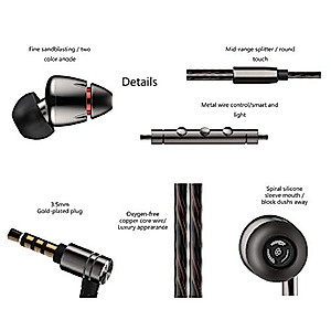 1MORE Quad Driver in-Ear Earphones Hi-Res High Fidelity Headphones Warm Bass, Spacious Reproduction, High Resolution, Mic in-Line Remote Smartphones/PC/Tablet - Silver/Gray