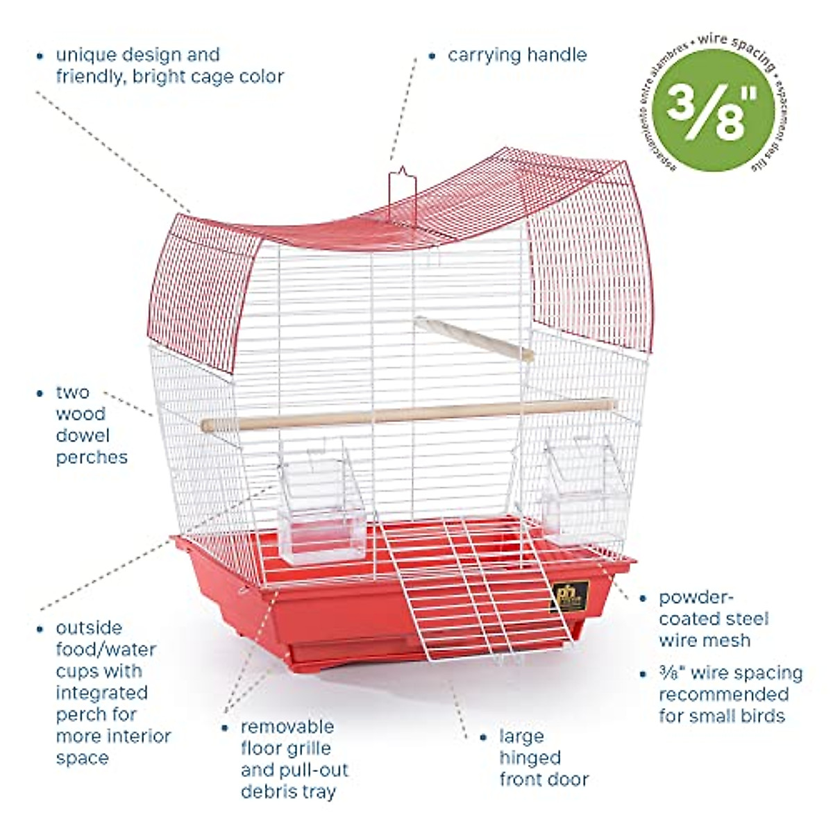Prevue Pet Products South Beach Wave Top Bird Cage, Coral (Model: SP50110)