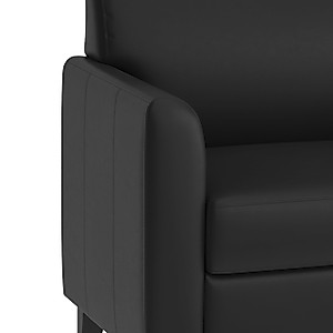 Flash Furniture Hercules Diplomat Series LeatherSoft Upholstered Loveseat, Modern Small Sofa for Living Room or Office, Black