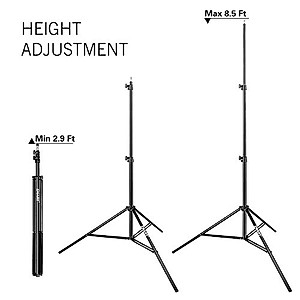 EMART 8.5FT Light Stand Kit with 5/8" Reflector Holder,Heavy Duty Metal Clamp Holder Light Stand Bracket with Umbrella Hole,Reflector Stand and Clamp Reflectors Holder for Photography Video Studio