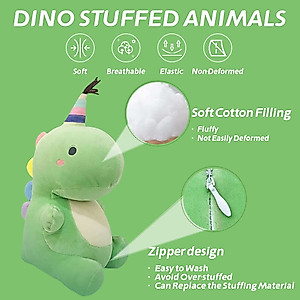 Dinosaur Stuffed Animals Toys Cute Dinosaur Plush Toys Dolls with Unicorns Horn Soft Dino Plushies Birthday Gifts for Boys Girls 9.8 Inch