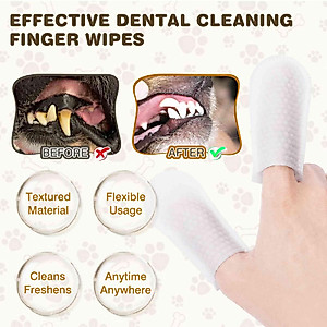 UrbanX Teeth Cleaning Wipes for Italian Greyhound and Other Companion Dogs, Remove Bad Breath, Plaque, and Tartar Buildup, No-Rinse Disposable Finger Toothbrush, Gentle Gum Care Pet Wipes, 60 Count