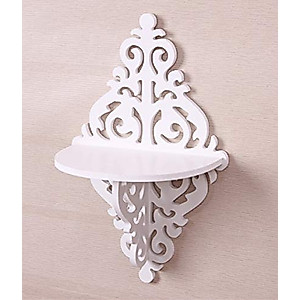 White Creative Wall Decoration Shelf Carved Decorative Frame Clapboard Shelf Bracket