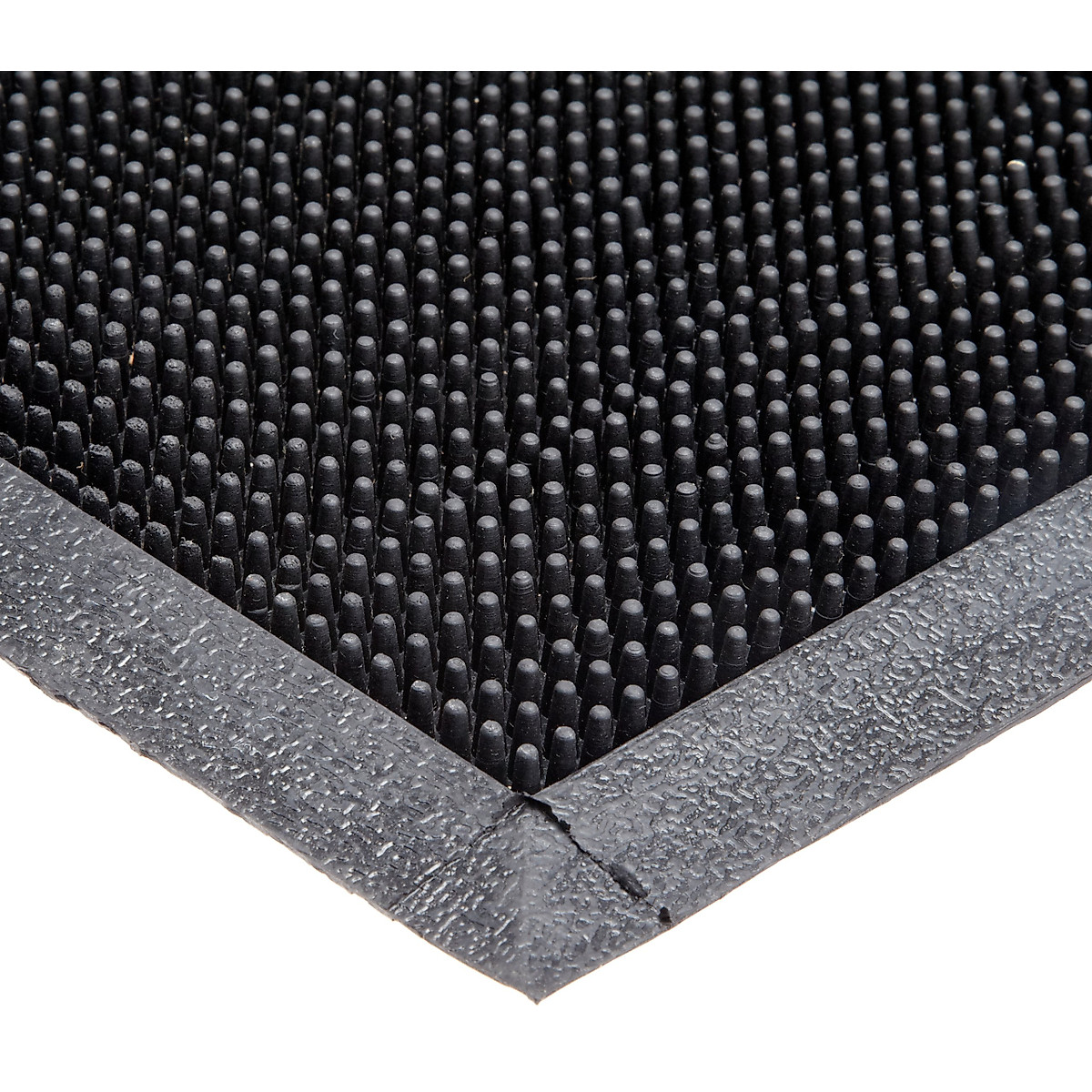 Durable Corporation 396S1624BK Heavy Duty Rubber Fingertip Entrance Mat, for Outdoor Areas, 16" Width x 24" Length x 5/8" Thickness, Black