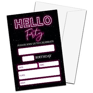 Hello Thirty Birthday Invitations with Envelopes(20-Pack), 4"x6" Fill-In Style 30th Birthday Party Invites-yqk-b13