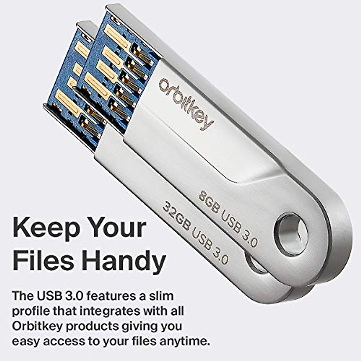 Orbitkey - USB 3.0 - Fast Transfer USB - 46.25 x 12.5 x 3.75 mm - Fast Transfer Chip, Slim Profile, Compatible with All Orbitkey Products