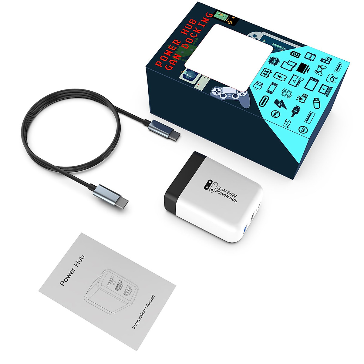 Mirabox 65W Portable Dock Charger for Nintendo Switch, Compatible with Switch OLED/Steam Deck/ROG Ally/Samsung Dex/iPad/MacBook, 4K 60Hz USB C TV Docking Station, Support Charging and HDMI Output