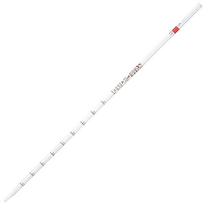 Globe Glass, Serological Pipette, Reusable, 1mL, Class A, to Deliver (TD), 0.1 Graduations, Red Band, 6/Box