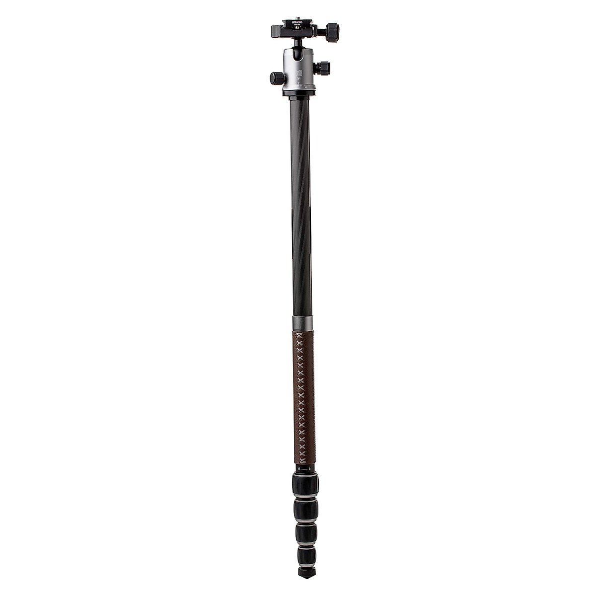 MeFoto RoadTrip Classic CF Leather Edition Lightweight 61.6" Carbon Fiber Tripod/Monopod, w/Case, Twist Locks, Dual Action Ballhead w/Arca Swiss Plate - Titanium (C1350Q1TL)