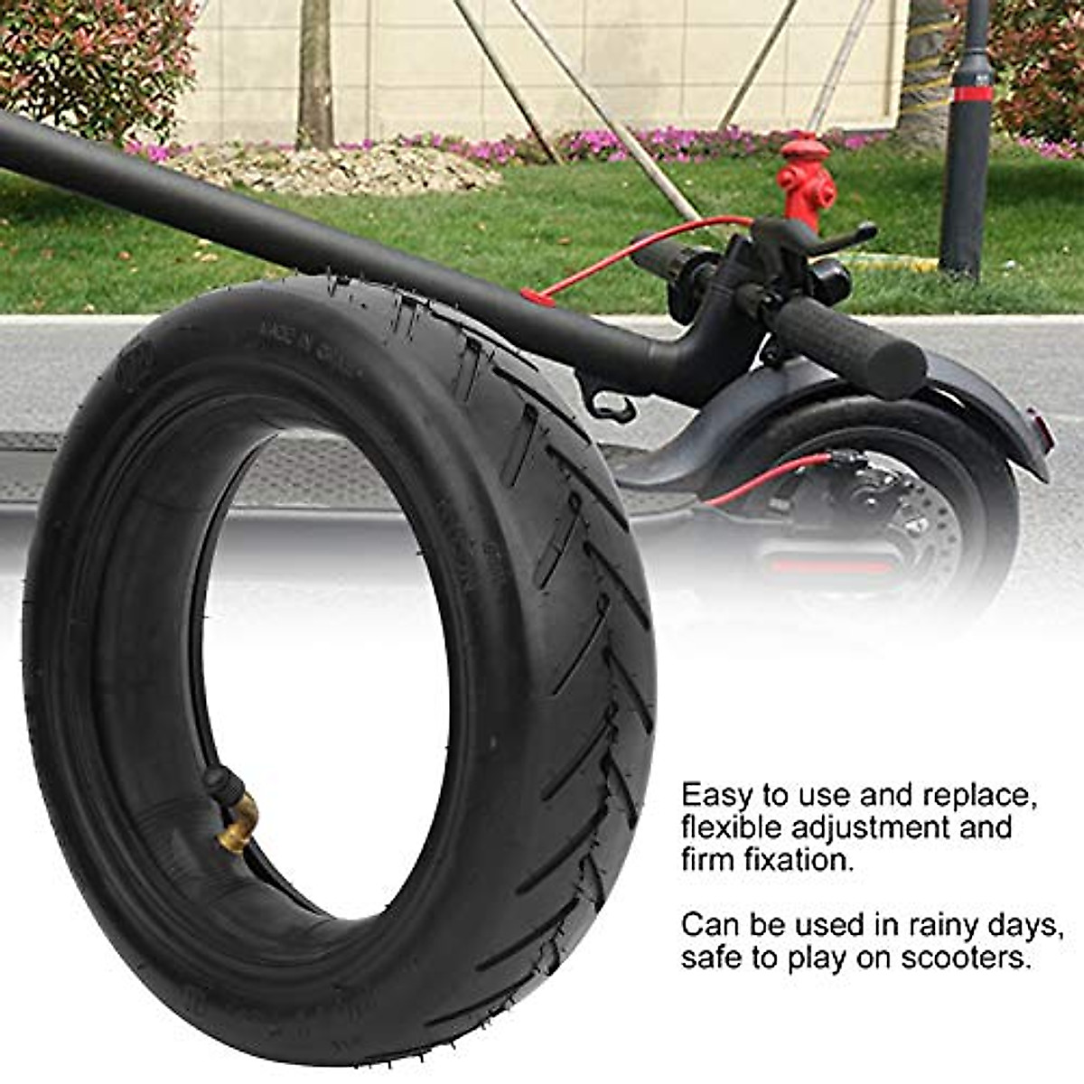 Dilwe Electric Scooter Tyre, 8.5in Tire Combination Set Rubber Electric Scooter Tyre for M365/PRO Electric Scooter