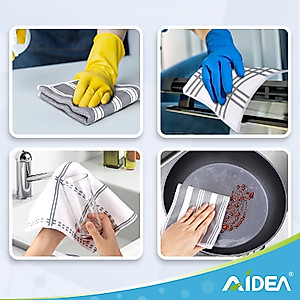 AIDEA Kitchen Towels, Absorbent Dish Towels for Kitchen, Soft Dish Cloth for Home, Multi-Purpose DishCloths for Household Cleaning and Drying, 11” x 11”, 8 Pack