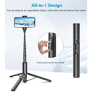 Gahenwo 60" Phone Tripod & Selfie Stick with Remote for Cell Phone 4"-7", Portable Smartphone Tripod Stand Compatible with iPhone Android, Lightweight Travel Tripod for Selfies Video Recording Vlog
