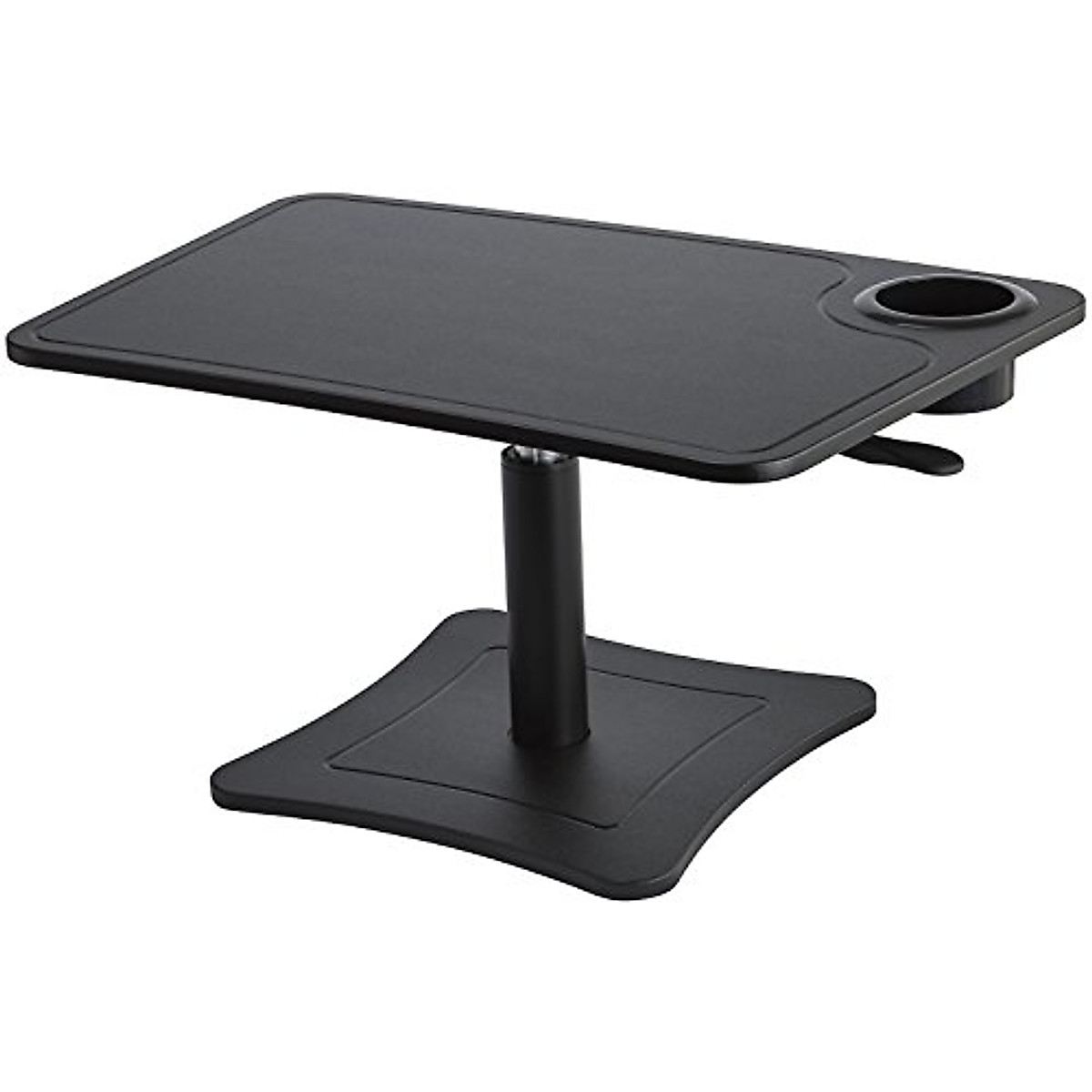 Victor DC240B High Rise Collection Adjustable Laptop Stand/Platform with Storage Cup, Air Hydraulic Lever Easily Raises and Lowers The Platform, Black