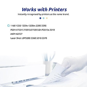 INK E-SALE Compatible Q5949A Q7553A Toner Cartridge Replacement for HP 49A Q5949A 53A Q7553A (Black 2 Pack) for use in HP Laserjet 1320 n P2015dn P2015 P2015n 3390 3392 1160 P2014 M2727nf MFP Printer