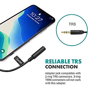 Movo IMA-2 3.5mm TRS to Lightning iPhone Headphone Adapter - Apple Headphone Adapter for iPhone - iPhone Aux Adapter for Mics and Headphones - 3.5 mm TRS Audio Cable to Lightning Adapter for Apple