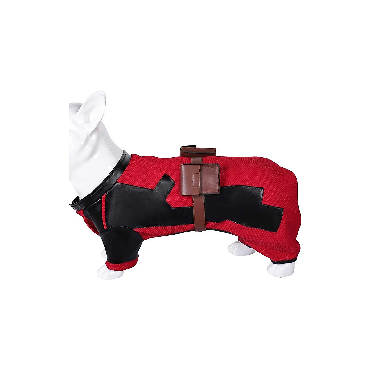 Zhinina Pet Costume Puppy Uniform Clothing Dog Halloween Outfit Cat Clothes Roleplay Props with Belt Bag Cosplay Accessories