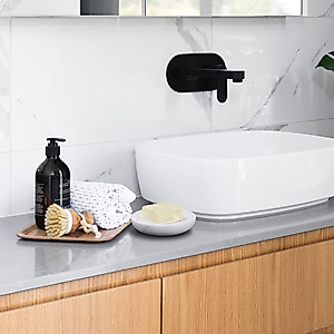 WORHE Marble Soap Dish Italy Natural Stone Sponge Holder for Bathroom Tub Shower Kitchen Sink, Handcraft Round Soap Case Organizer Trinket Plate Jewelry Tray Coaster for Home Decor White (DL008)