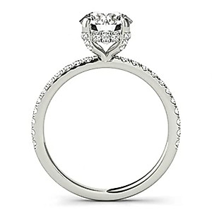 Kiara Gems 1.20 CT Round Infinity Accent Engagement Ring Wedding Eternity Band Vintage Solitaire Silver Jewelry Halo-Setting Anniversary Praise Vintage Ring Gift (8.5)