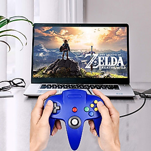 SAFFUN [USB Version] USB N64 Controller, N64 Wired PC Gamepad [3D Analog Stick] for Windows PC MAC Linux Raspberry Pi Genesis Higan Project 64 Retropie OpenEmu Emulator (Plug & Play) (Gray)