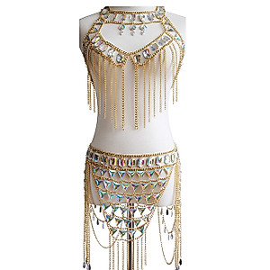 Allison Jennie Womens Sexy Body Chain Suit Party Beach Club Jewelry Accessories