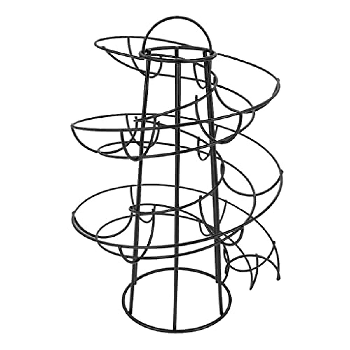 homozy Modern Spiral Egg Skelter Holder Wire Rack Up to 24 Eggs Free Standing - Black, 18x30.5cm