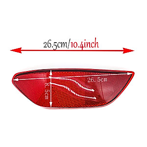 Trimla Rear Reflector for 11-14 Porsche Cayenne 92A 958 Fit Basic Turbo GTS Sport S 3.0L 3.6L 4.8L 2011 2012 2013 2014 bumper Left Right Driver Side 95863110500 95863110600 (Left)