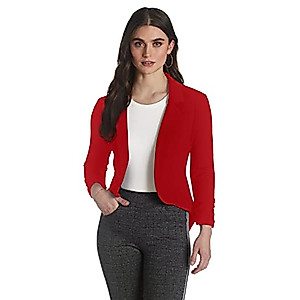 Womens Casual Work High Low Blazer Jacket JK45590X 1073T RED 1X