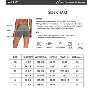 Willit Women's Shorts Hiking Athletic Shorts Yoga Lounge Active Workout Running Shorts Comfy Casual with Pockets Bordeaux L