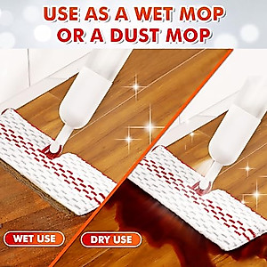Spray Mop for Floor Cleaning, Dust Wet Mops for Floor Cleaning with 2 Washable Double-Sided Microfiber Pads, 650ML Refillable Bottle, Dry Wet Floor Mop for Hardwood Laminate and More Floors